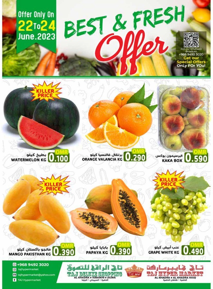 Taj Hypermarket Best & Fresh Deal 22-24 June 2023